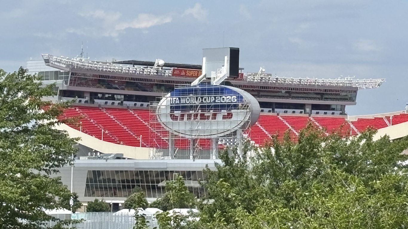 FIFA banners at Arrowhead cover Chiefs signs