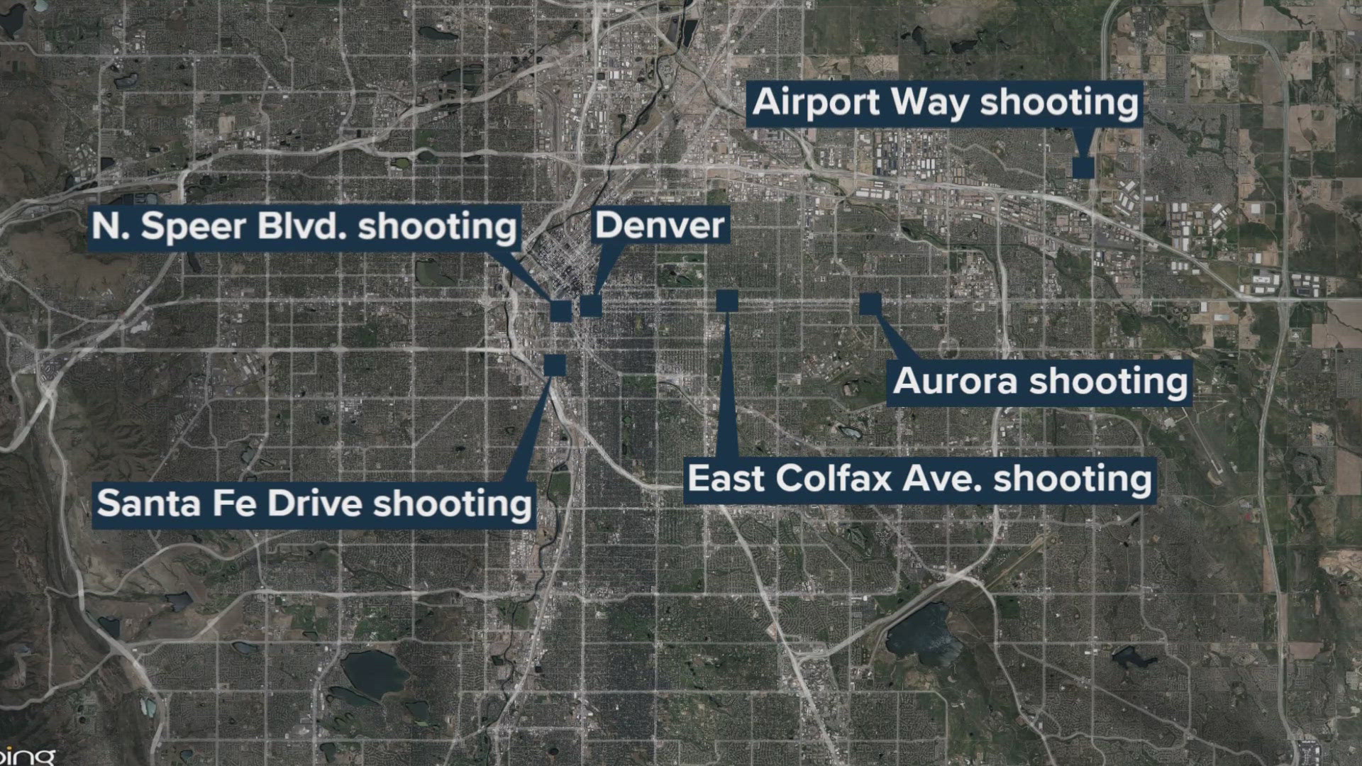 Five shootings in Denver area over the weekend