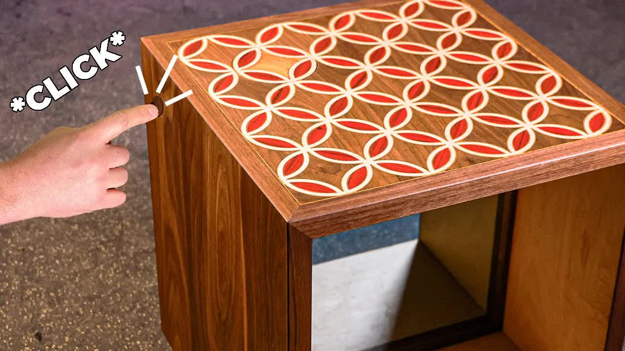 Weak men use bar carts – I built a table that pours bourbon