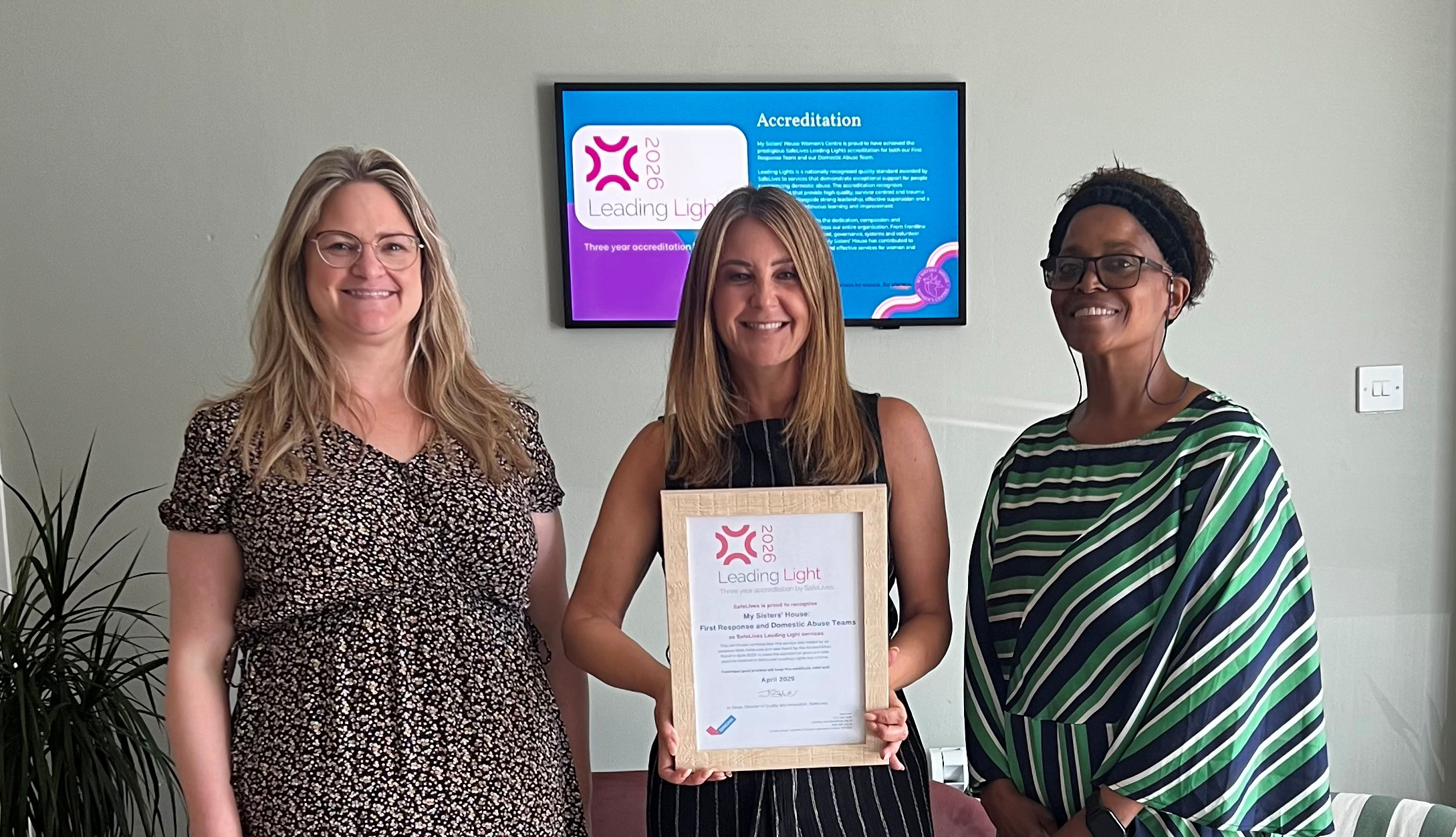 My Sisters’ House awarded SafeLives Leading Lights accreditation