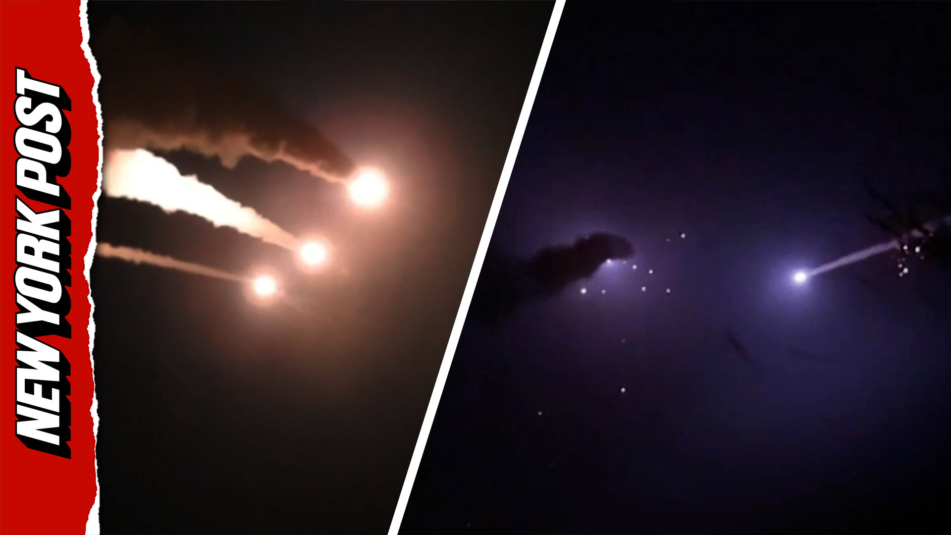 Missiles fly as Iran and Israel exchange strikes in dramatic new footage