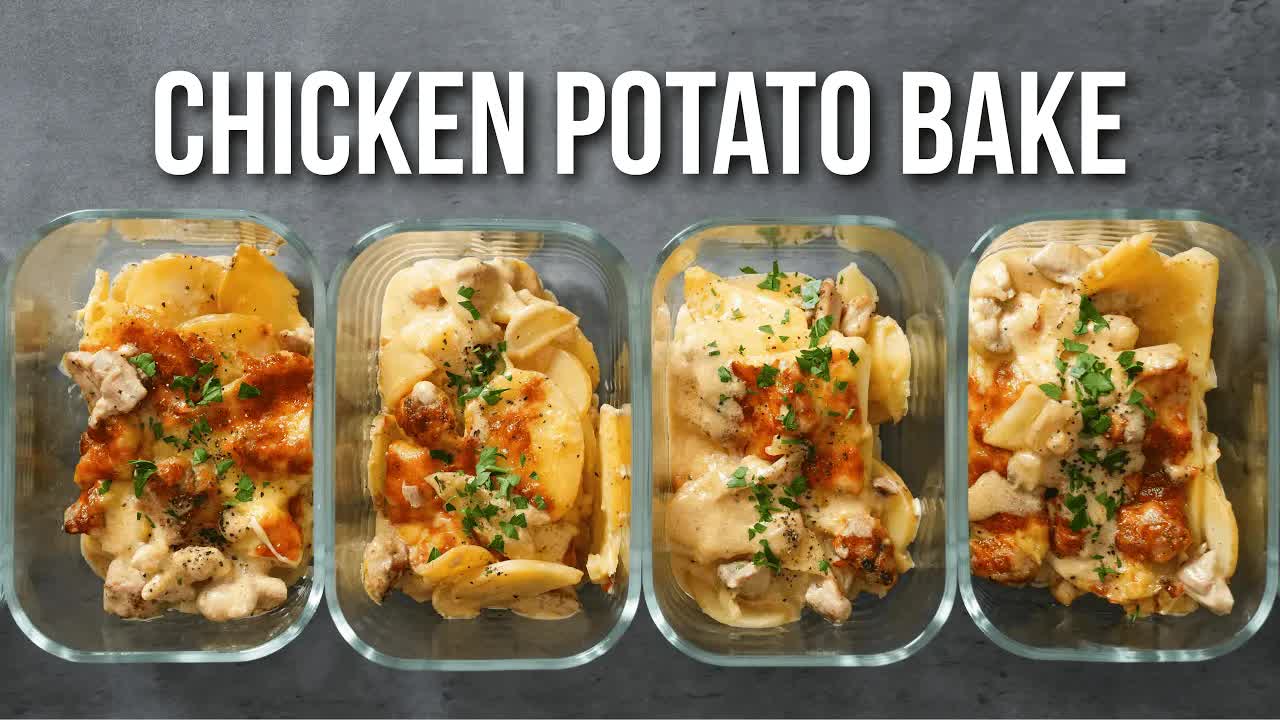 High protein chicken potato bake - comfort meal prep