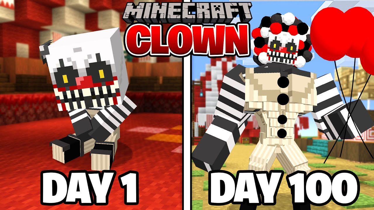 I spent 100 days as a clown in hardcore Minecraft