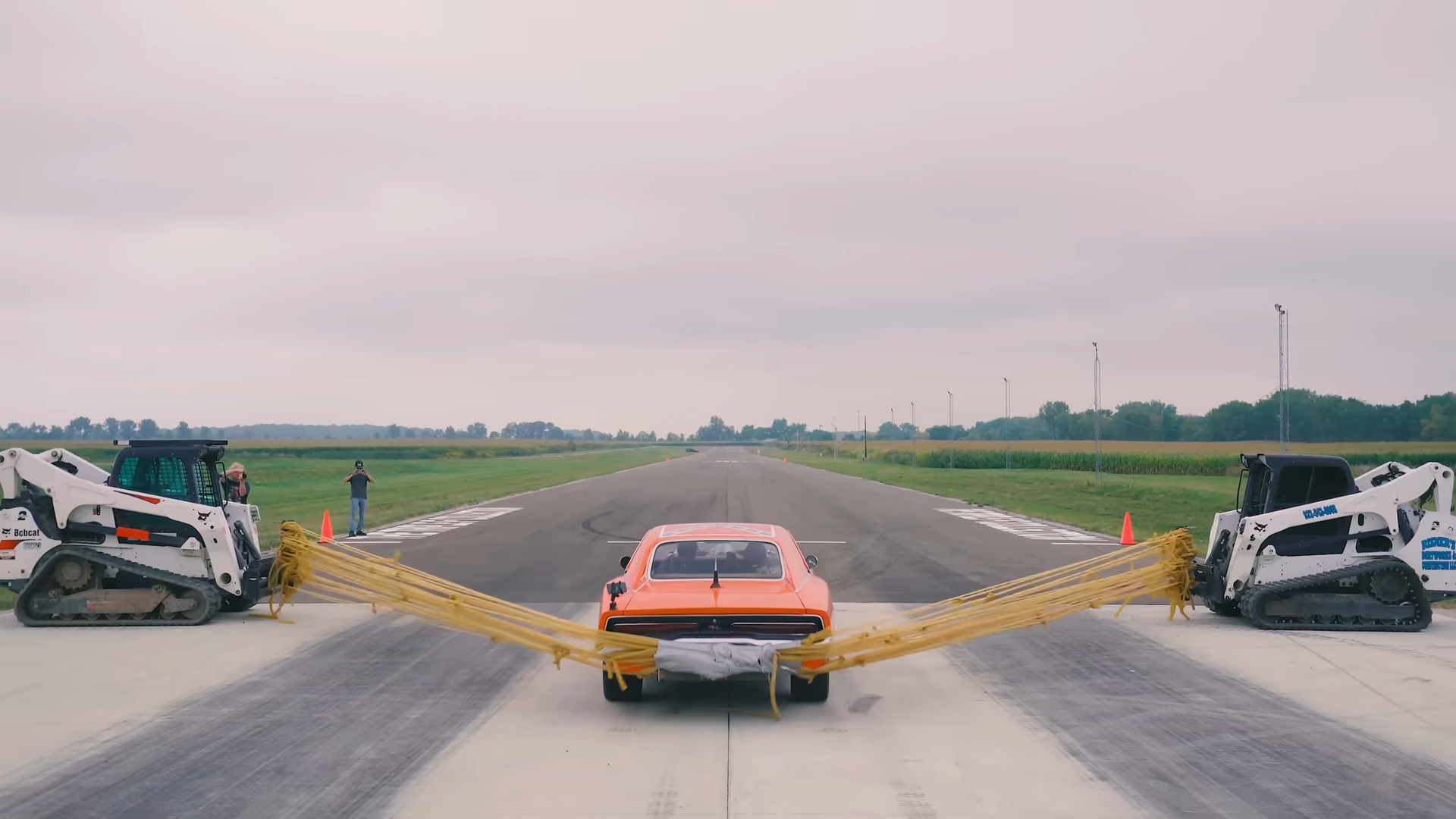 They built a giant slingshot - and launched a car with it