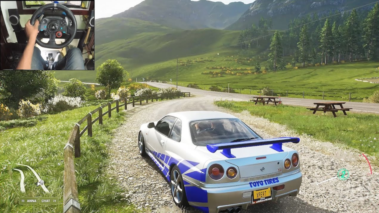 Mastering the R34 GTR with Logitech G29 controls in FH4
