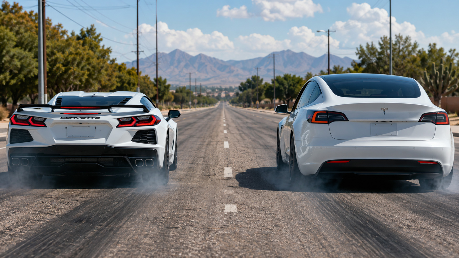 Chevrolet Corvette C8 vs Tesla Model 3 Performance drag race
