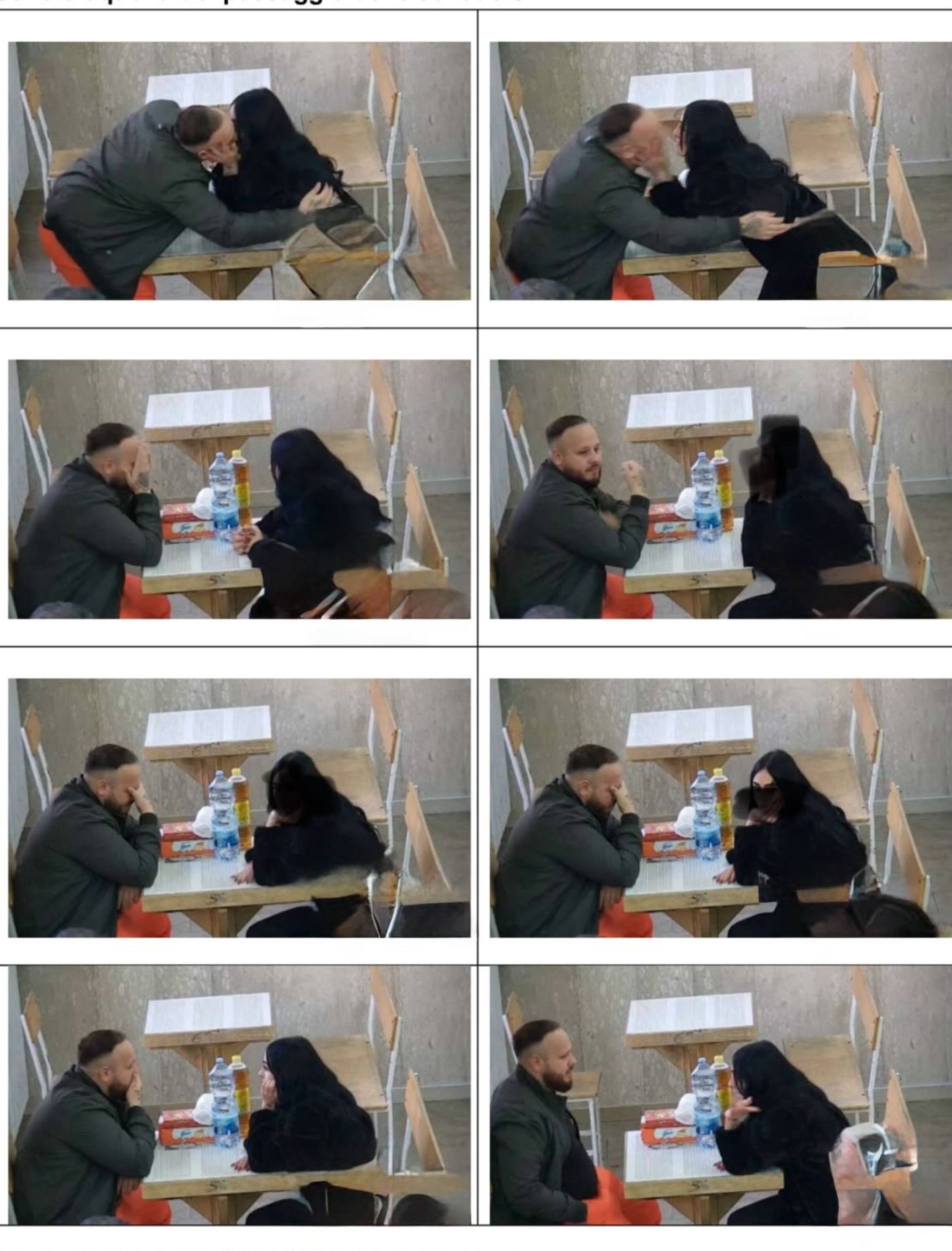 Schede sim in carcere con un bacio, la scena immortalata da telecamere