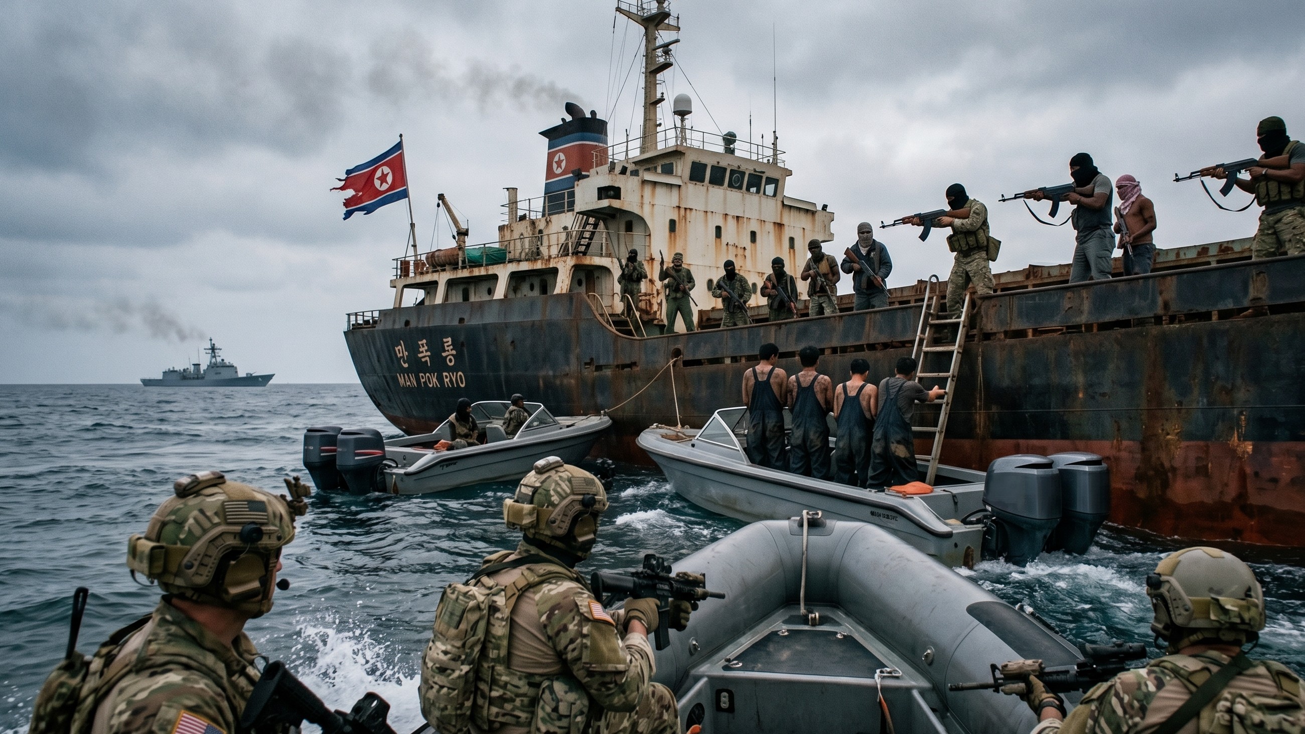 A North Korean cargo ship was captured by pirates - then American ...
