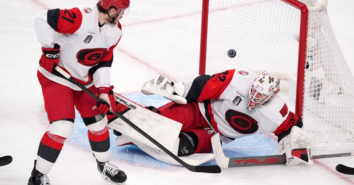 Andersen or Bussi? Canes face decision in net for Game 4 of Stanley Cup ...