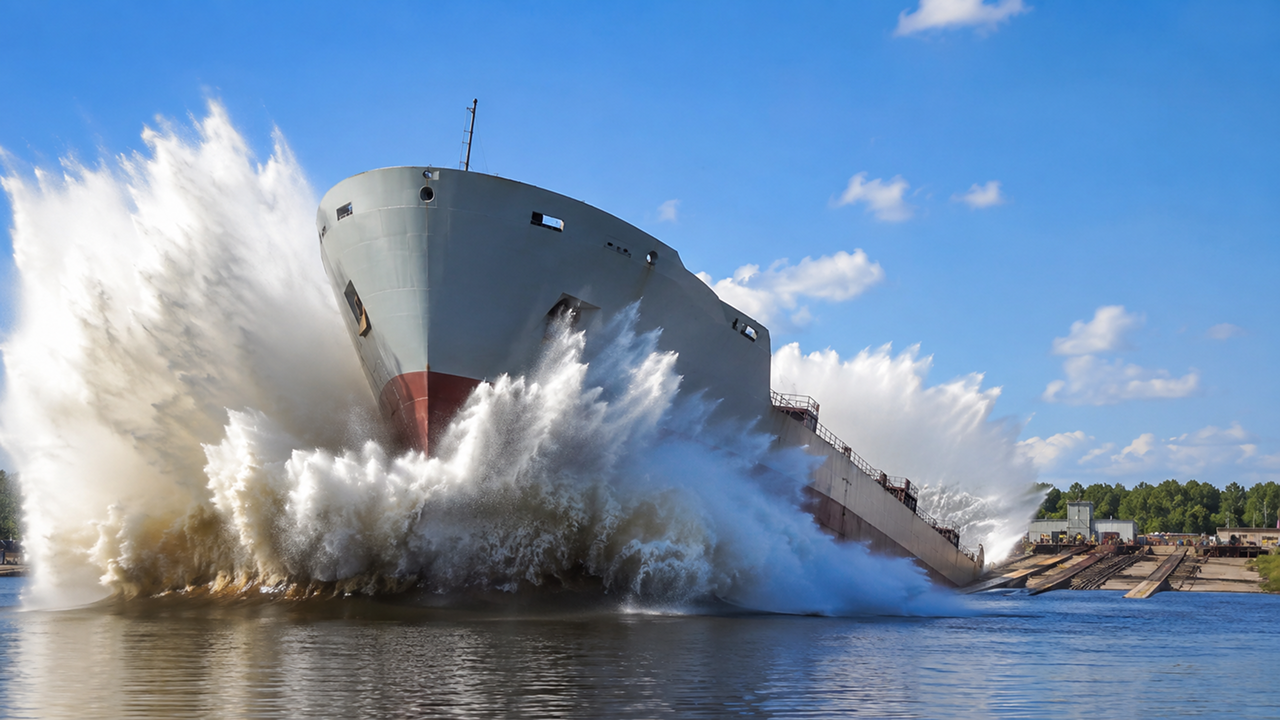 How ships first hit the water, slipways, airbags, synchro lifts, and ...