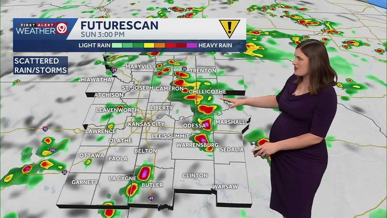 Soggy Sunday with scattered showers and storms