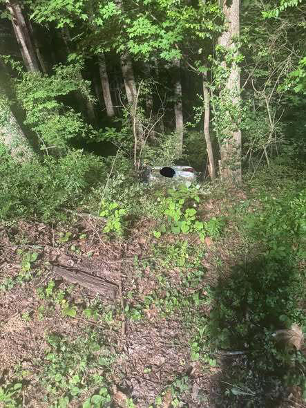 Driver rescued after car plunges down 40-foot embankment