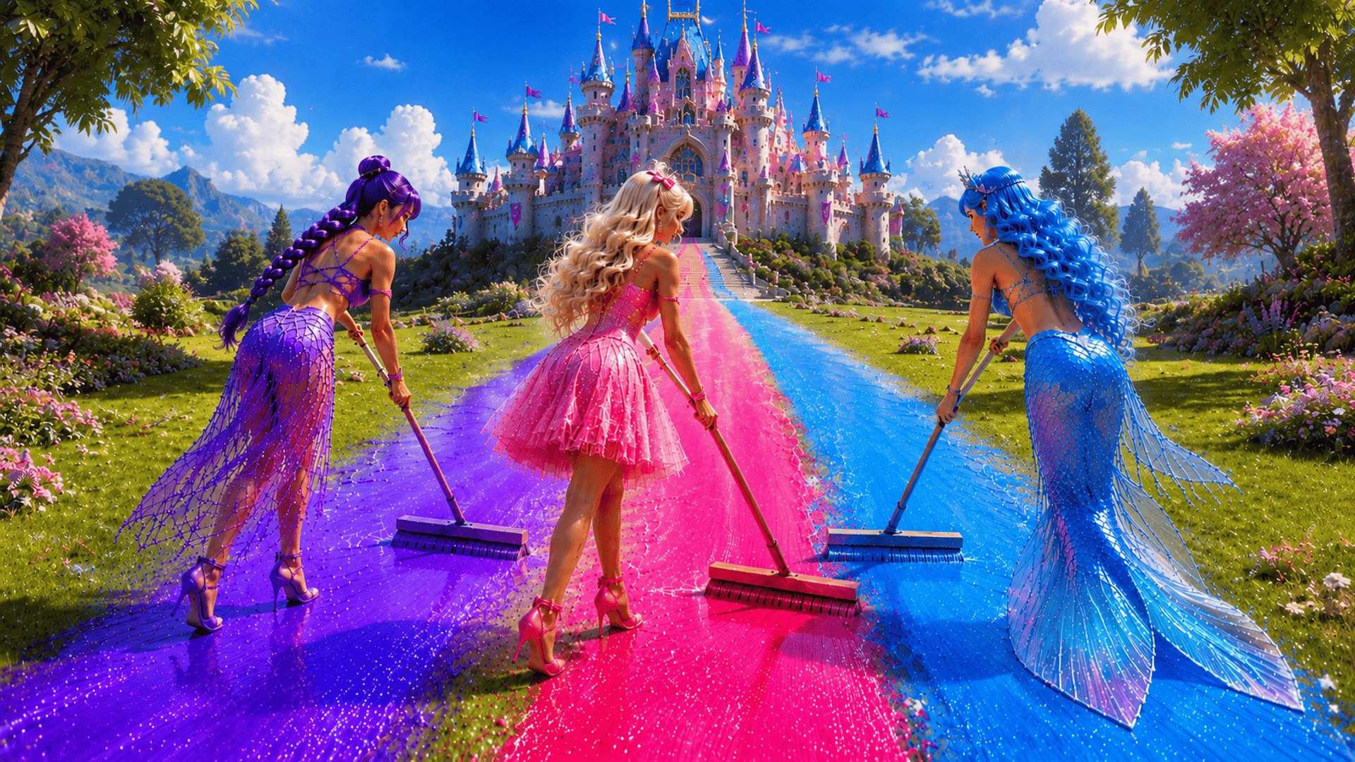 Rumi, mermaid & Barbie build their dream houses — choose the best one! 🏠💖