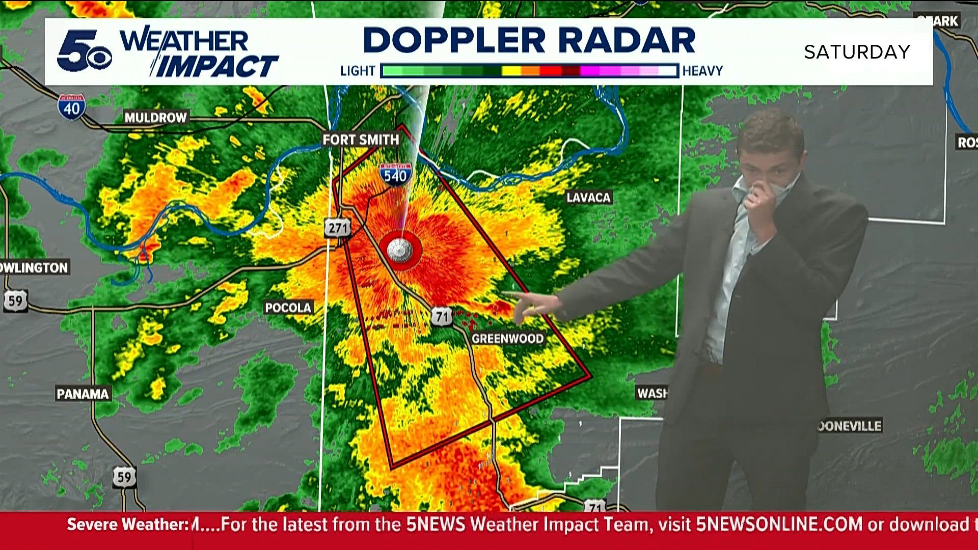 Lamp bursts into flames inside Arkansas news studio