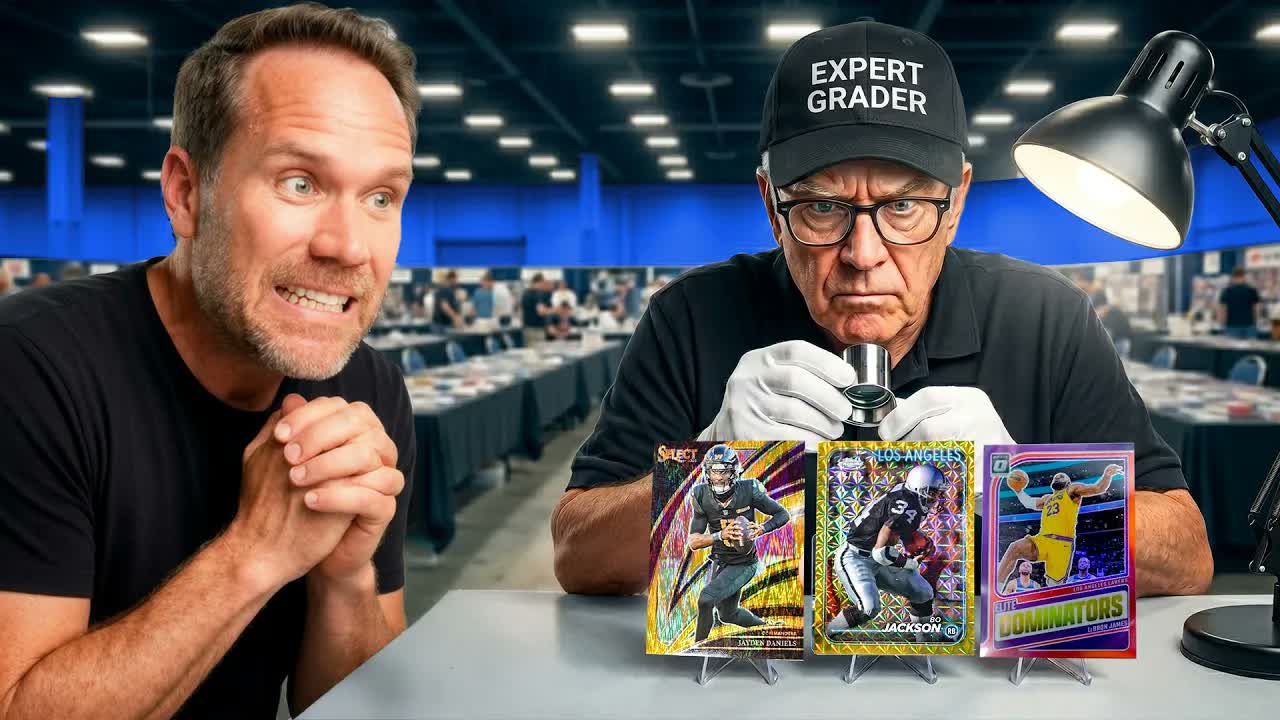 Father vs son grading challenge at the Dallas Card Show!