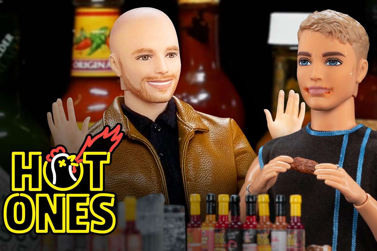 Mattel's Ken reveals secret tattoo while eating hot wings with Sean ...