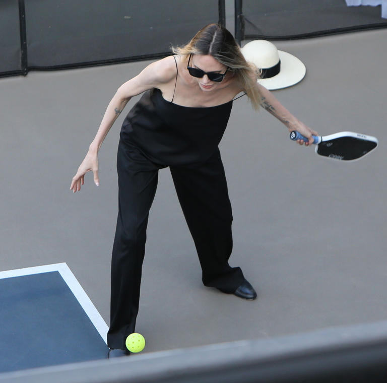 Angelina Jolie plays pickleball with her kids in playful pics