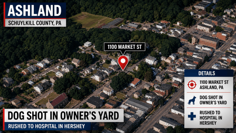Dog shot in Ashland yard, rushed to Hershey for emergency surgery