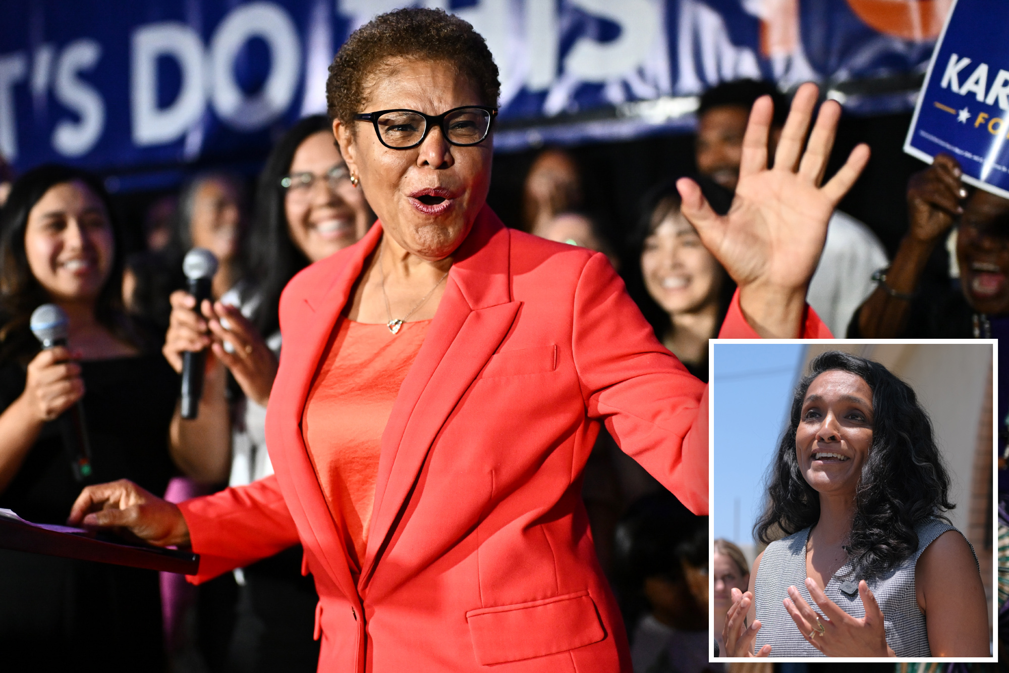 Cocky Karen Bass reacts to Nithya Raman jumping above Spencer Pratt in ...