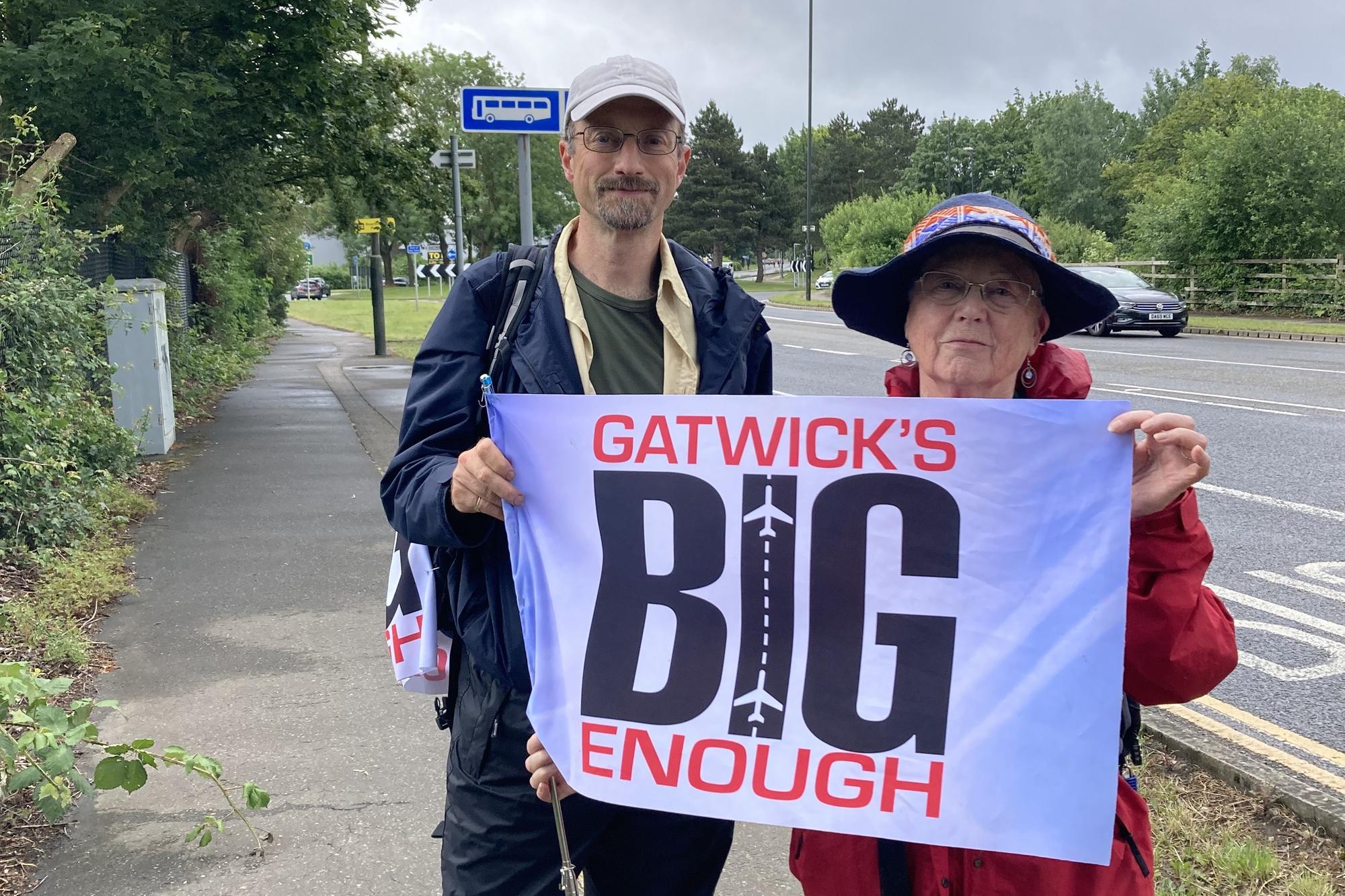 Campaigning grandmother, 77, walks 16 miles around Gatwick Airport ...