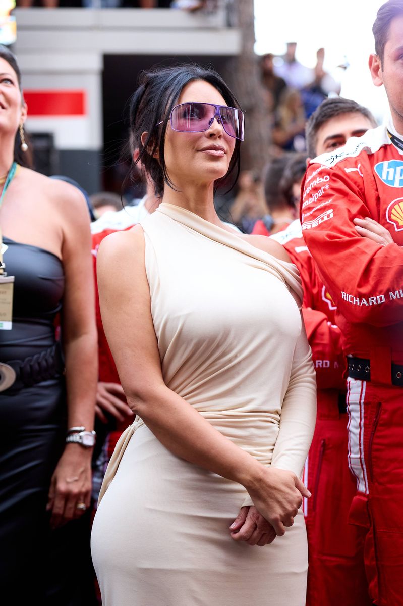 Kim Kardashian criticized for sheer lace Monaco Grand Prix outfit as ...