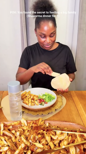 Family-style shawarma dinner with easy homemade wraps