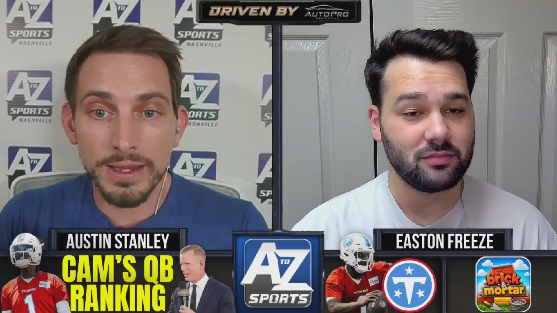 Where doe Cam Ward rank amongst the rest of the AFC South quarterbacks?