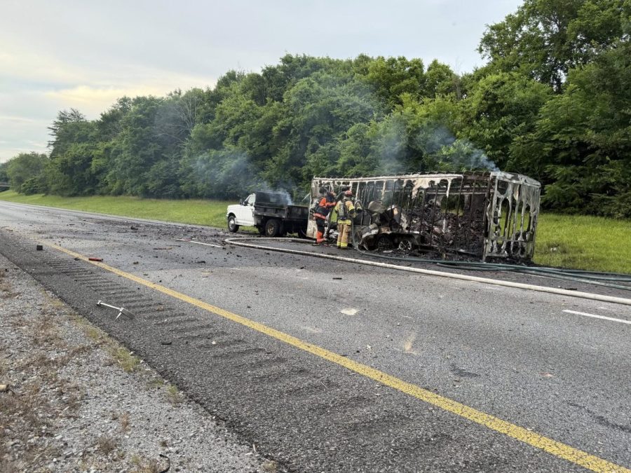 Watch: Trailer fire sends fireworks flying over I-75