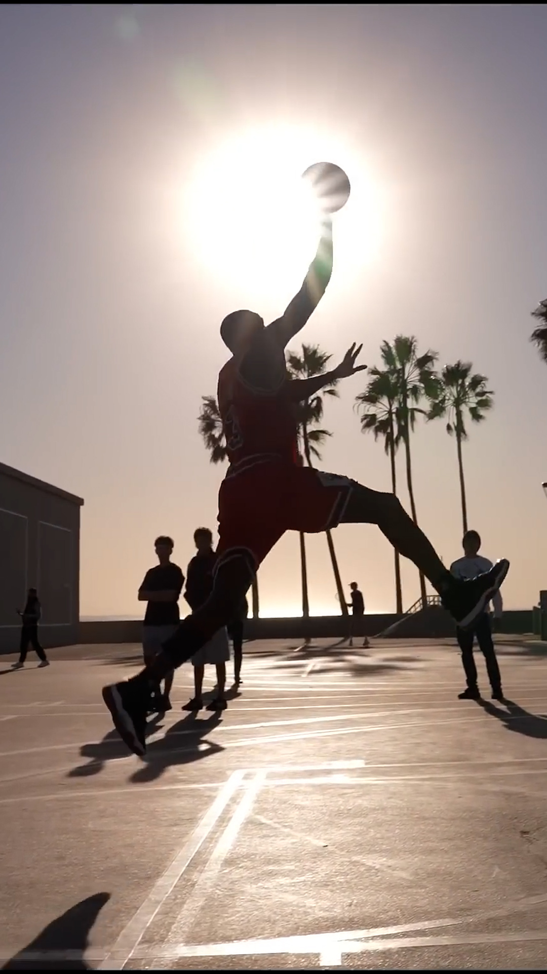 He did the Michael Jordan logo dunk in real life!