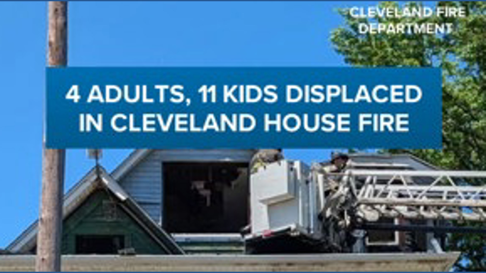4 adults, 11 children displaced after 3-family Cleveland home caught fire