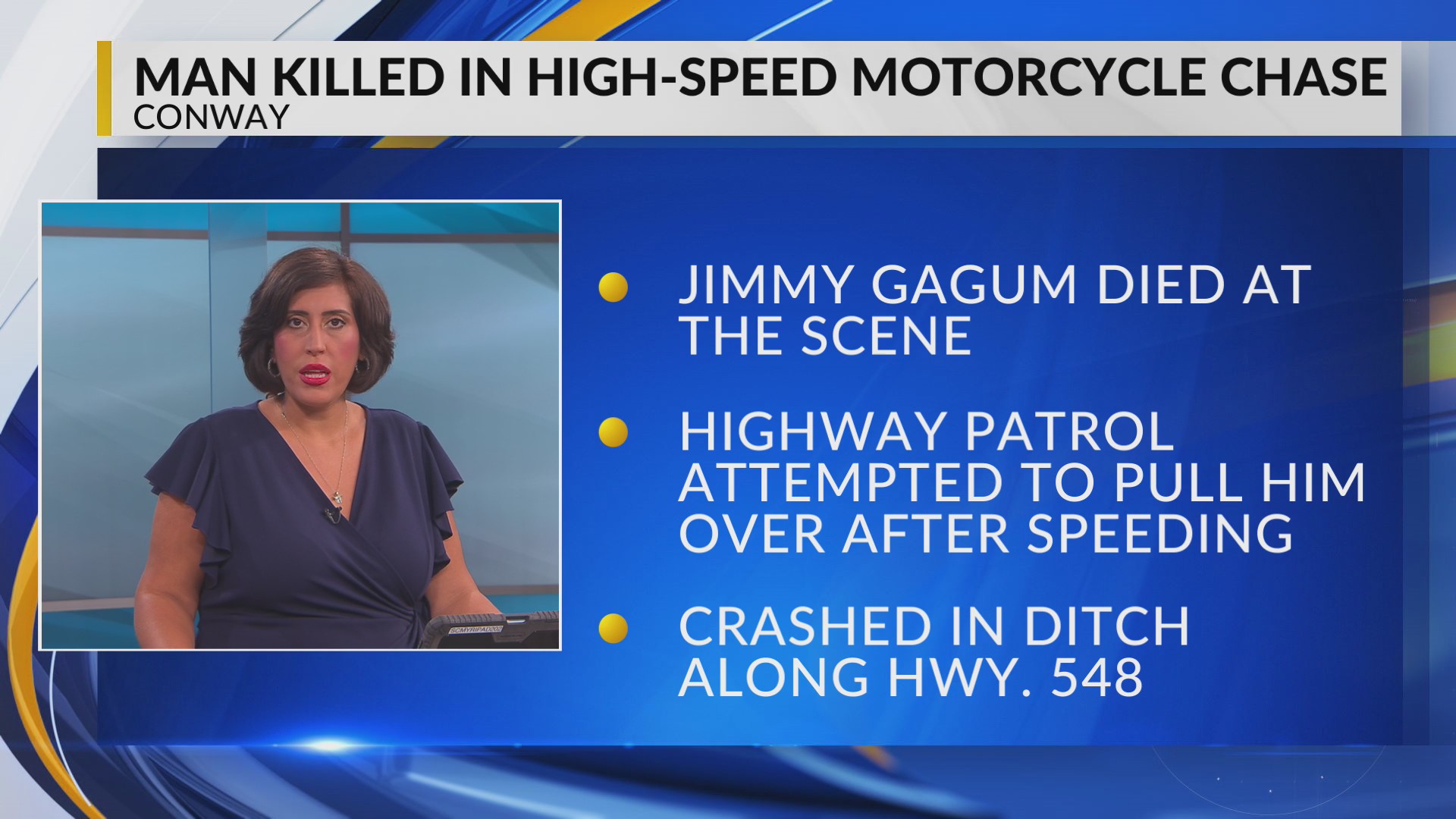 Coroner identifies man killed in Conway area high-speed motorcycle chase