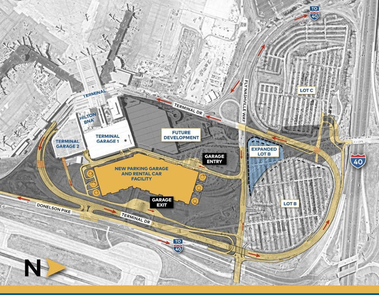 Nashville airport to close surface parking lot amid expansion