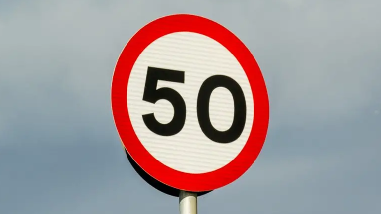 Speed limit cut from 60mph to 50mph