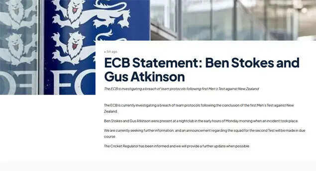Nightclub controversy! Ben Stokes, Gus Atkinson face ECB probe ahead of ...