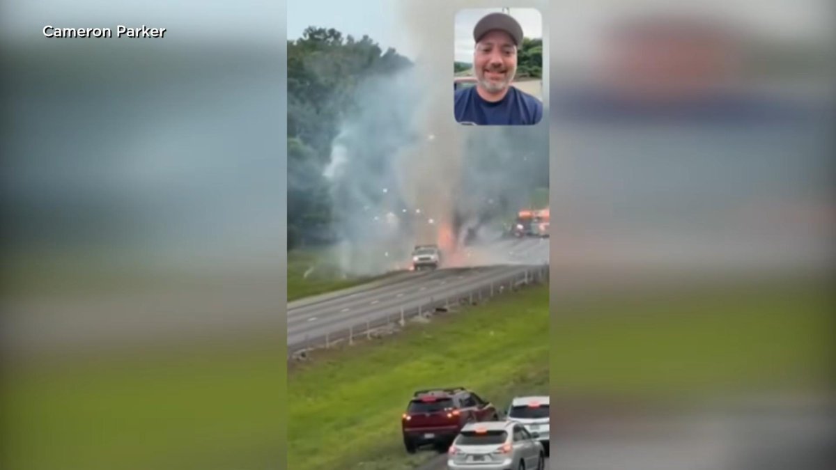 Watch: Fireworks truck catches fire on Tennessee highway