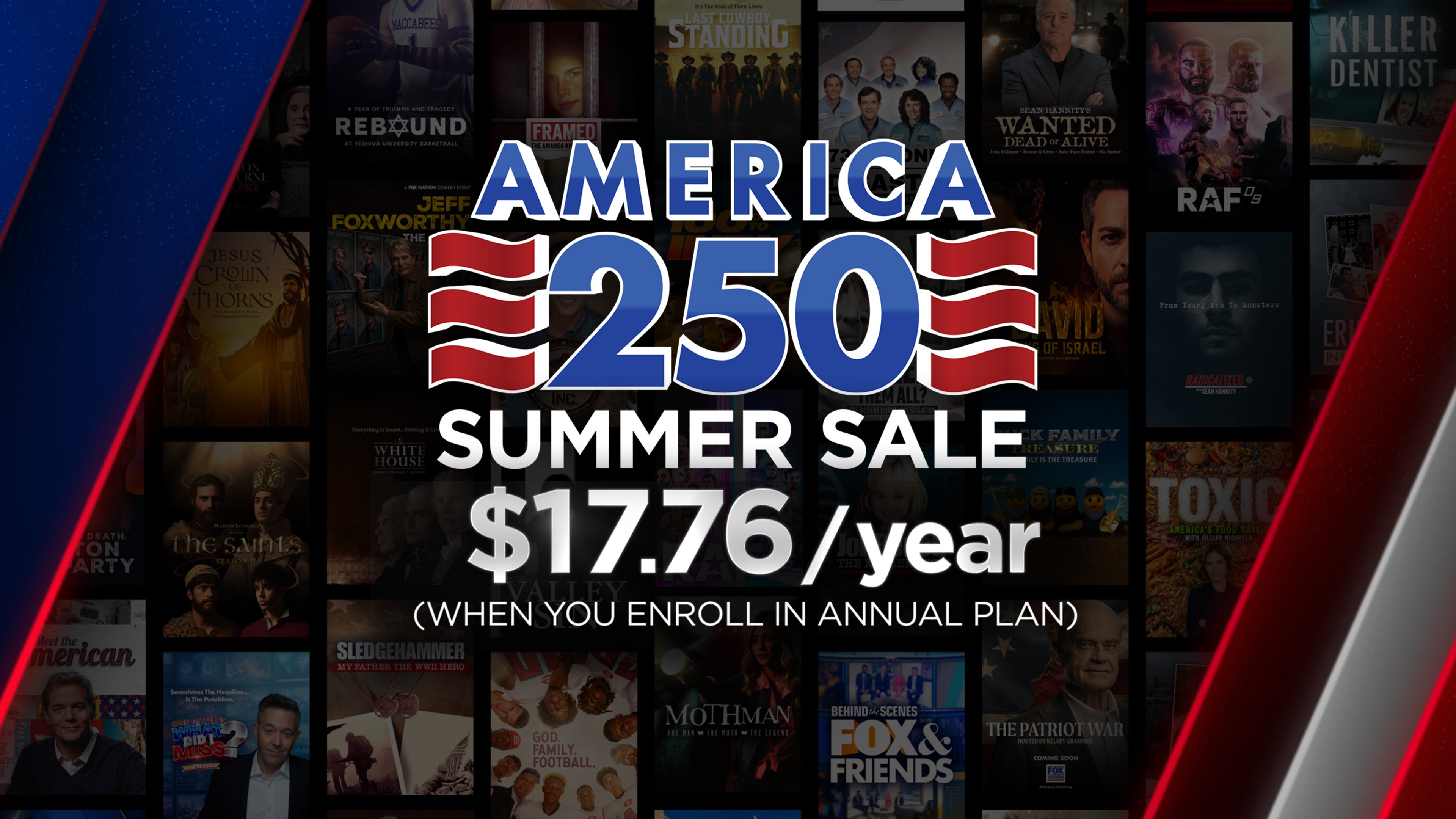 Celebrate America with Fox Nation's deal for $17.76 for 1 year!