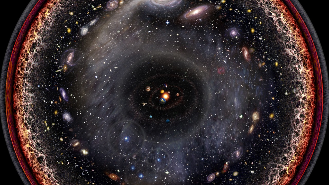 The observable universe stretches about 93 billion light-years across