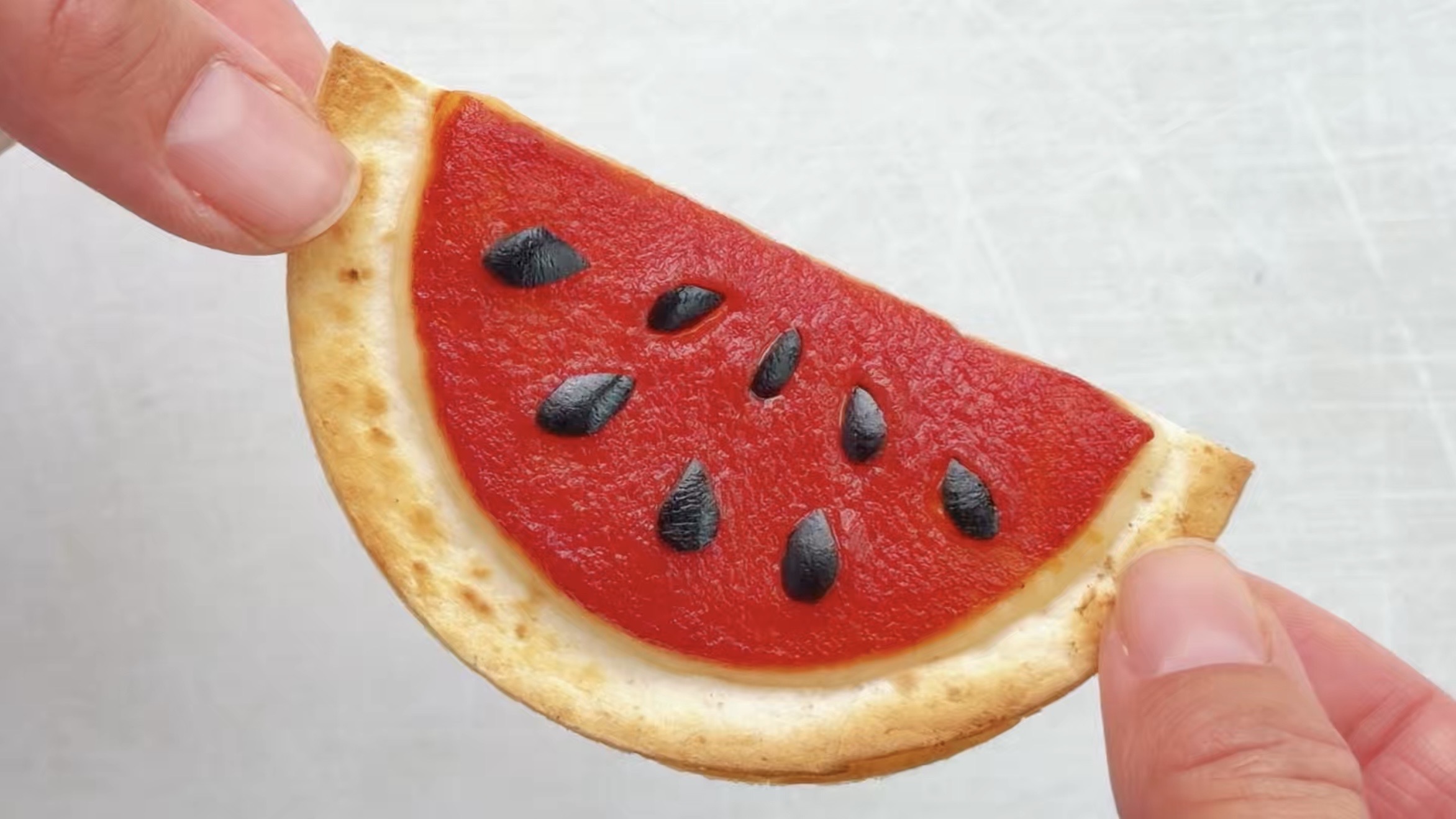 Mini watermelon pizzas