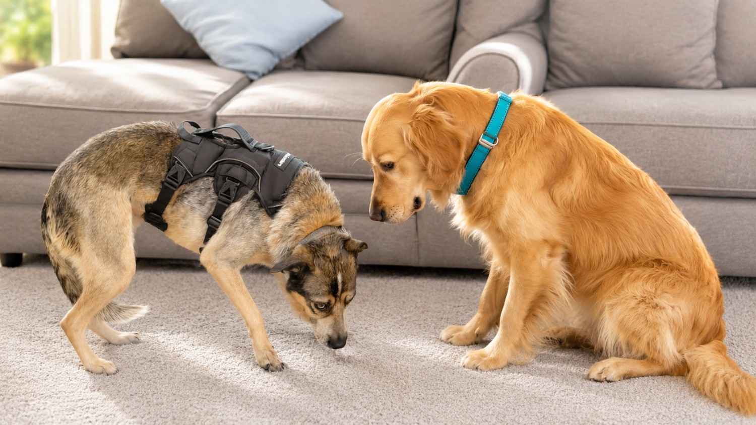A broken rescue dog finally meets kindness