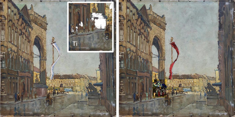 X-ray scans uncover Nazi symbols hidden beneath postwar painting