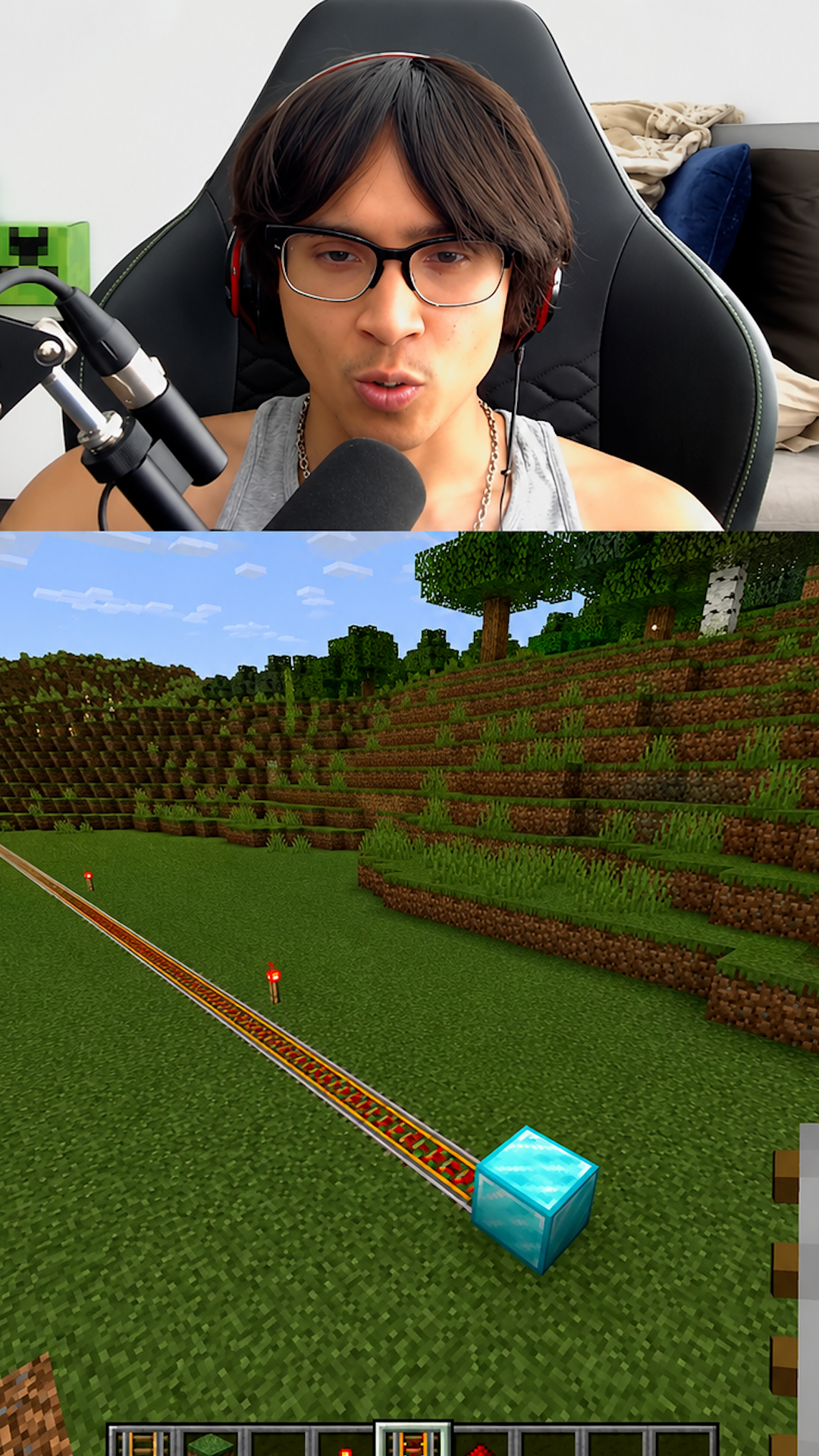 Minecart speed testing using different rail configurations