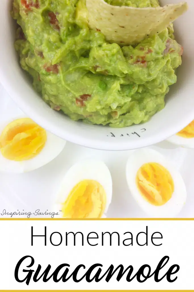 Homemade guacamole with eggs
