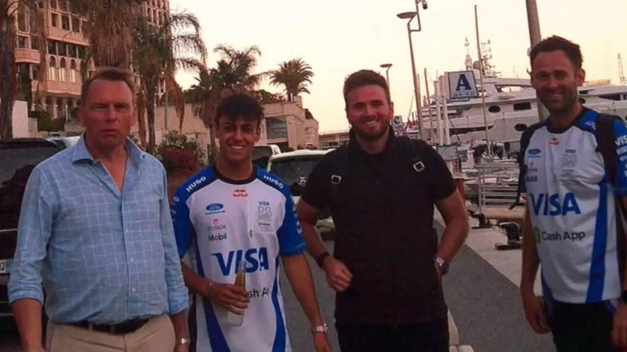 Oliver Rowland cheers for Arvid Lindblad at Monaco Grand Prix days ...