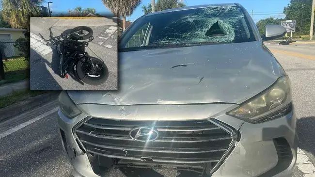 Driver whose car collides with e-bike blames teen for blowing stop sign