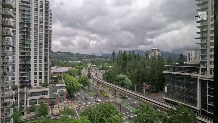Storm timelapse shows clouds moving over Coquitlam, BC