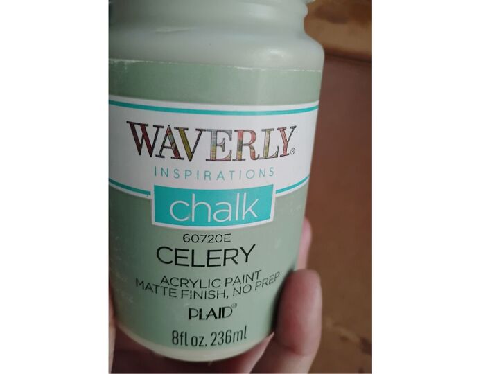 Thrift store step stool makeover with chalk paint and bunny transfer
