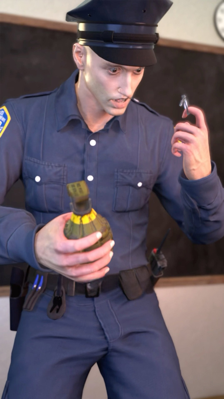 Police demo turns dangerous with live grenade
