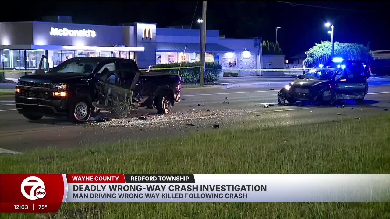 Wrong-way driver dead in Redford Township crash involving 8 vehicles