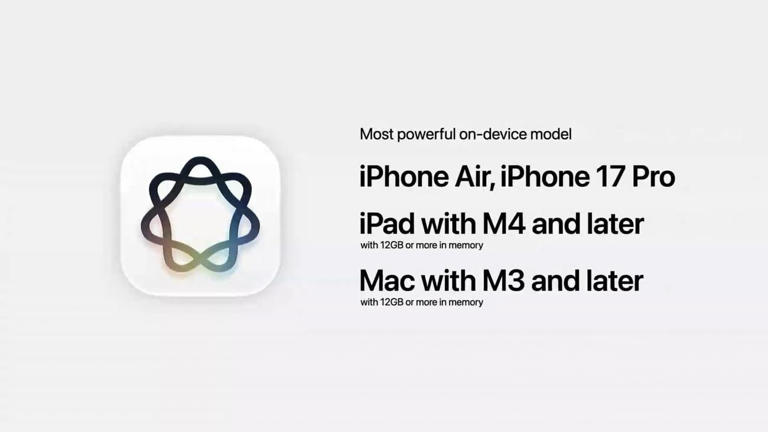 Le modèle local pour Apple Intelligence nécessite un Mac M3, un iPad M4 ...