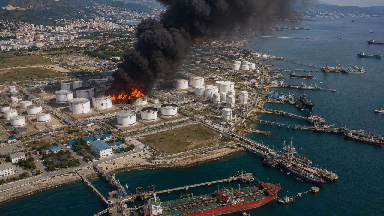 Massive Black Sea oil terminal hit in Russia